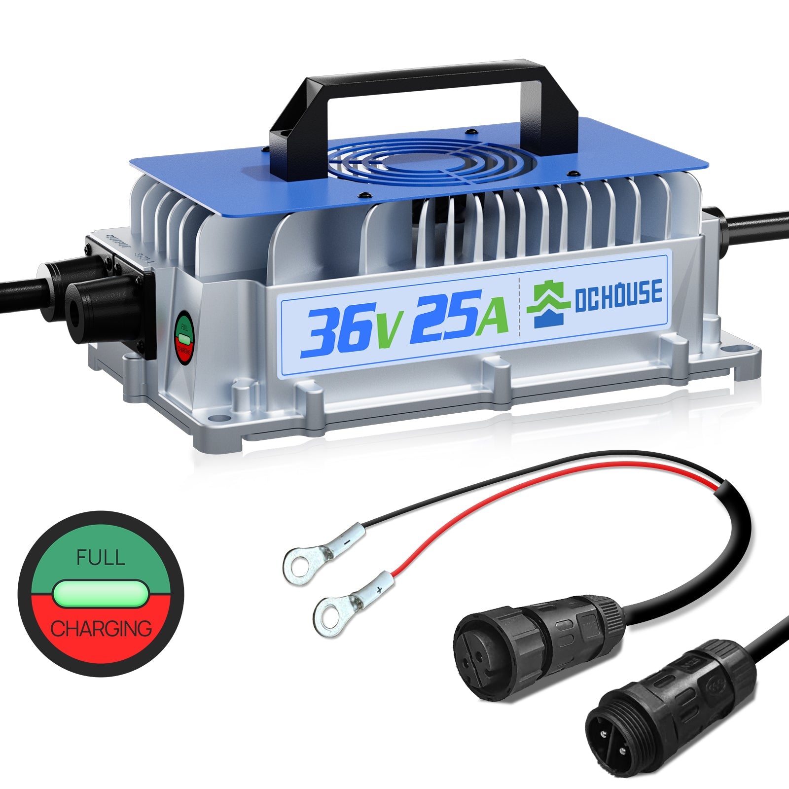 DC HOUSE 36V 25A Fast Charger for LiFePO₄ Batteries | IP65 Waterproof